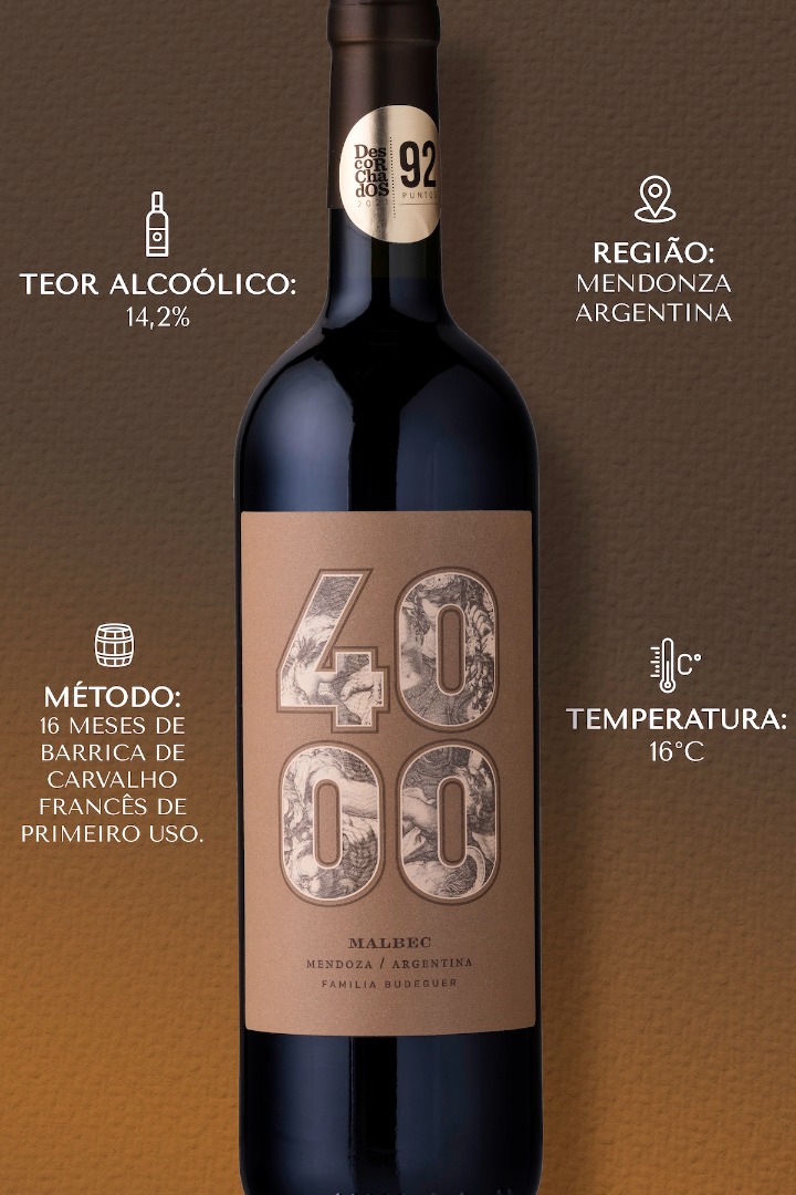 4000 GRAN RESERVA MALBEC - 750 ML - 2018 - Dolomiti Importadora e ...